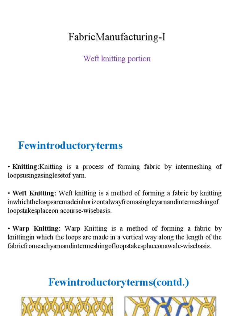 Lectures Weft Knitting | PDF | Knitting | Sewing