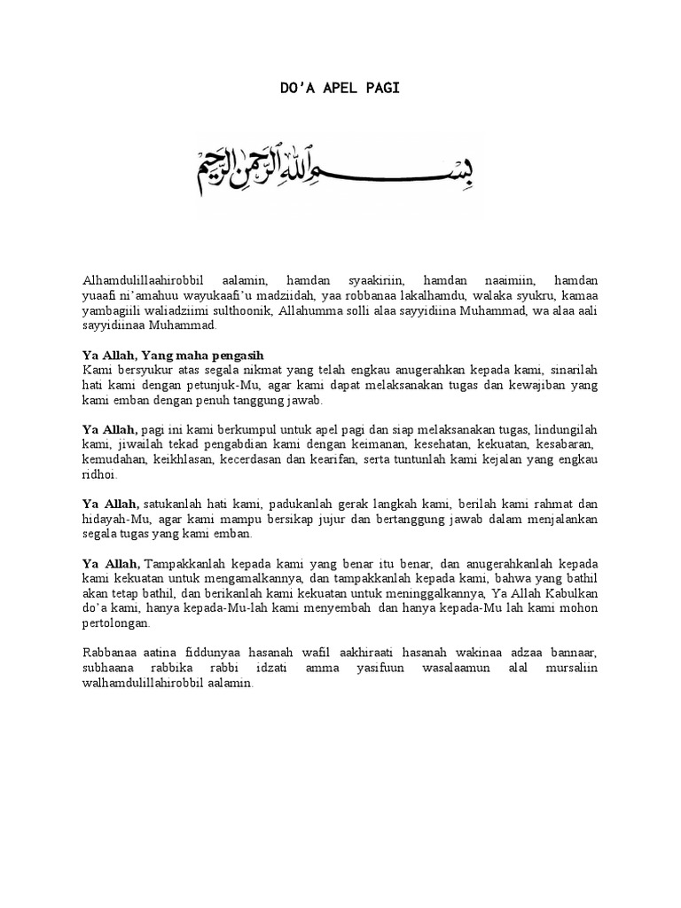 Doa Apel Pagi | PDF