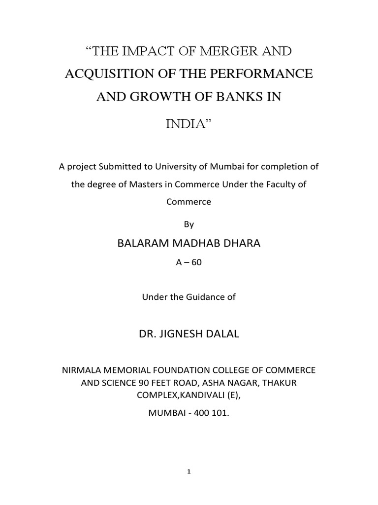 The Impact of Merger and Acquisition of The Performance and Growth of ...