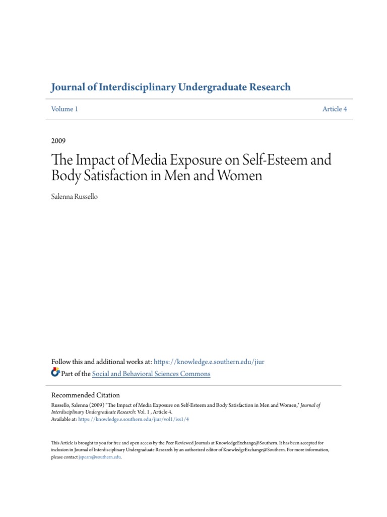 Media's Impact on Self-Esteem & Body Image | PDF | Self Esteem | Psychology