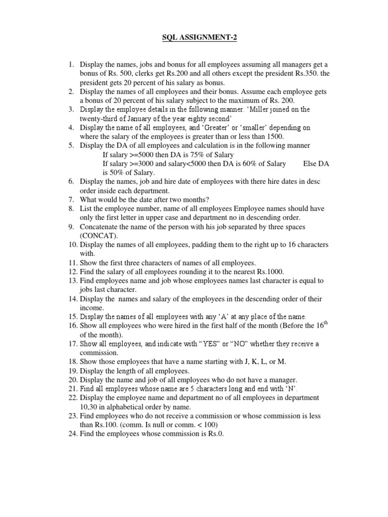 DBMS & SQL Interview Questions | PDF | Salary | Economies