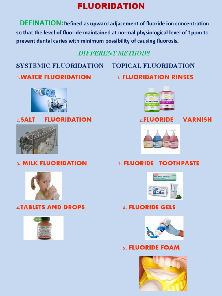 Defination:: Systemic Fluoridation Topical Fluoridation | PDF | Wellness
