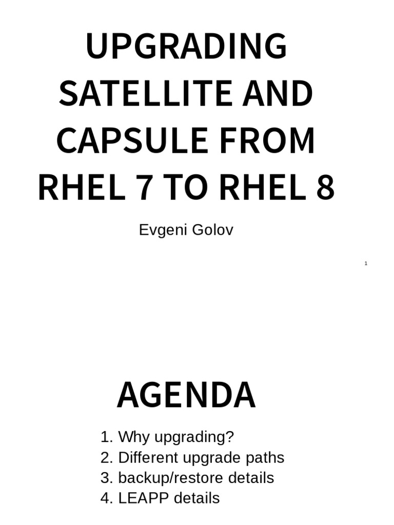 Upgrading Satellite and Capsule From RHEL 7 To RHEL 8 - HackMD | PDF ...