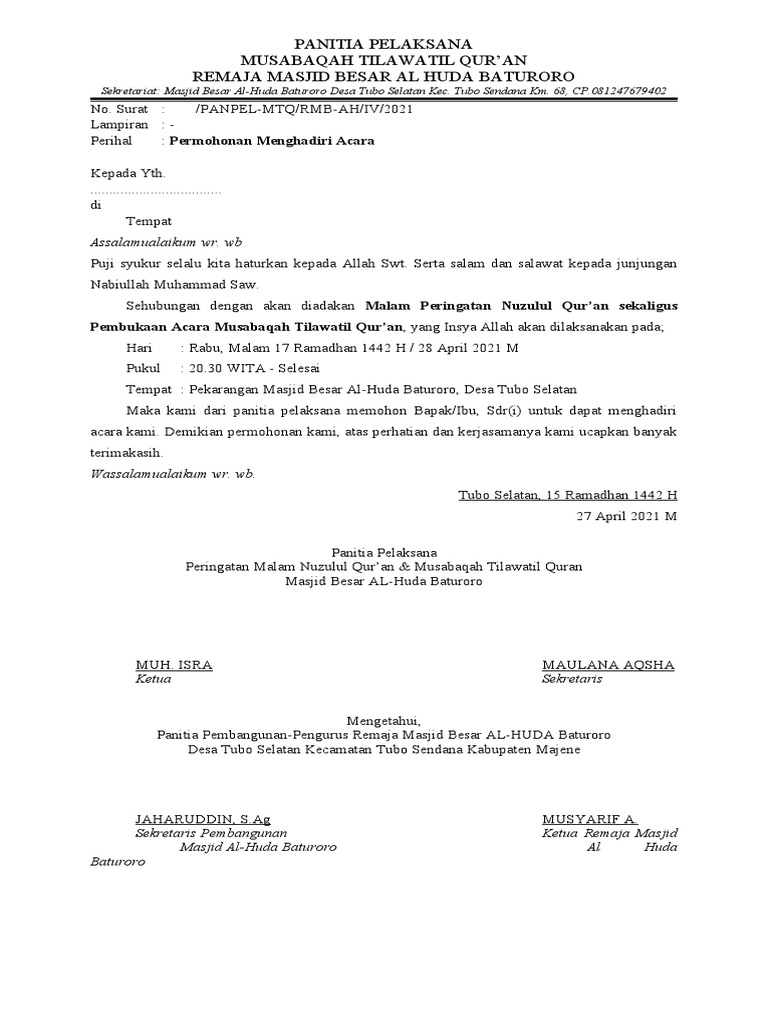 Undangan Menghadiri Acara | PDF