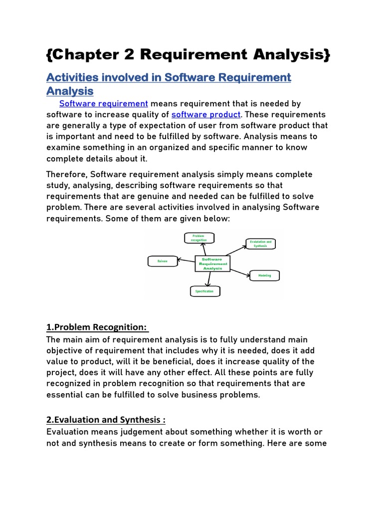 Chapter 2 Requirement Analysis | PDF | Scientific Modeling | Systems ...