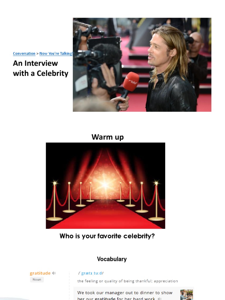 An Interview With A Celebrity | PDF | Celebrity