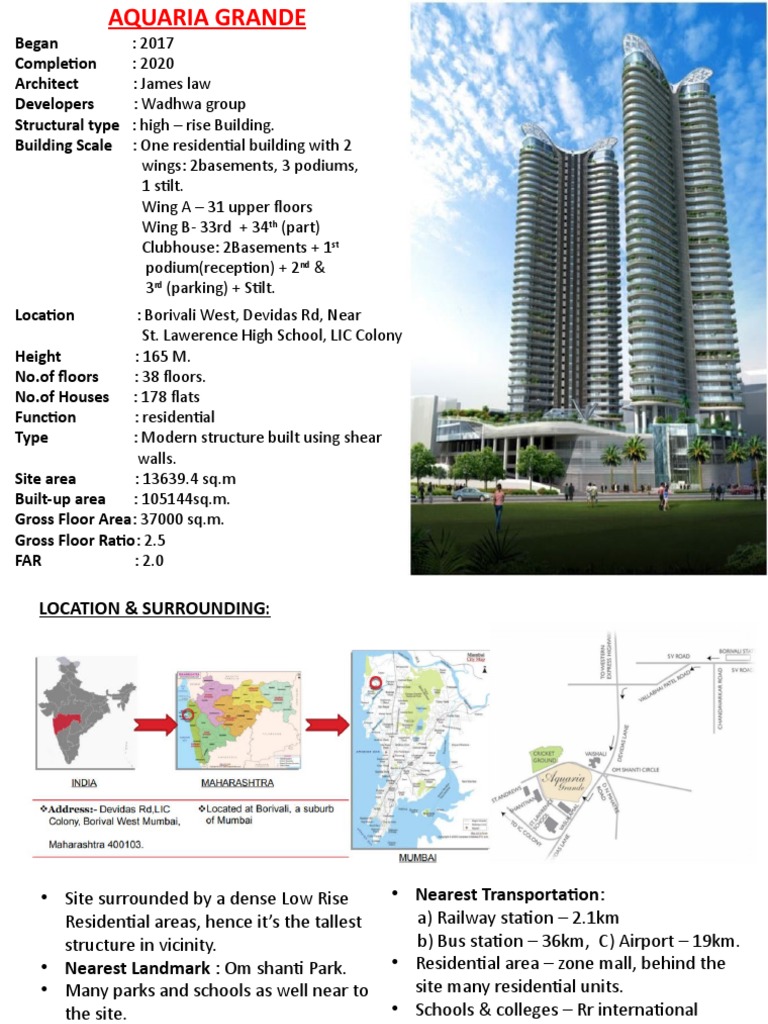 AQUARIA GRANDE Residential Tower in Borivali West, Mumbai | PDF ...