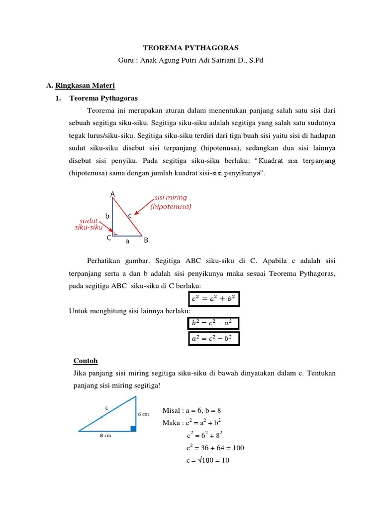 Modul Teorema Pythagoras | PDF