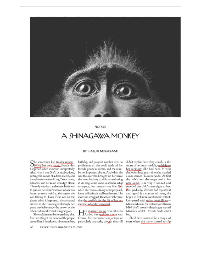 01 A Shinagawa Monkey - Murakami (2006) | PDF