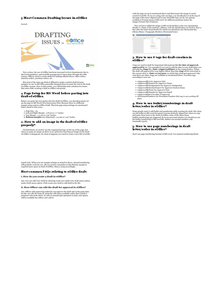 5 Most Common Drafting Issues in Eoffice | PDF | Microsoft Word | Software