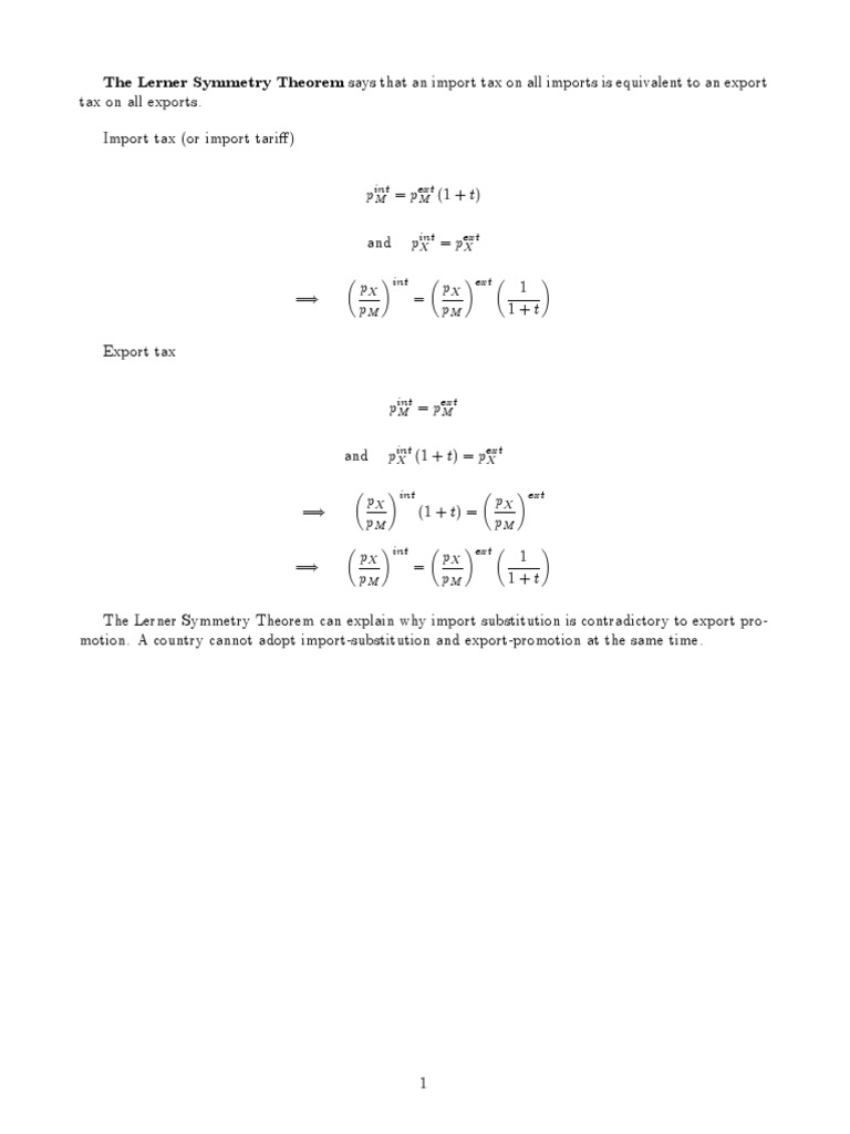 Lerner Symmetry Theorem | PDF