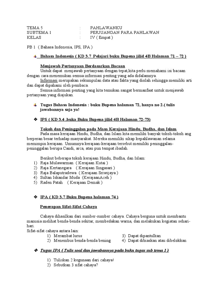 TEMA 5 Sub Tema 1 | PDF