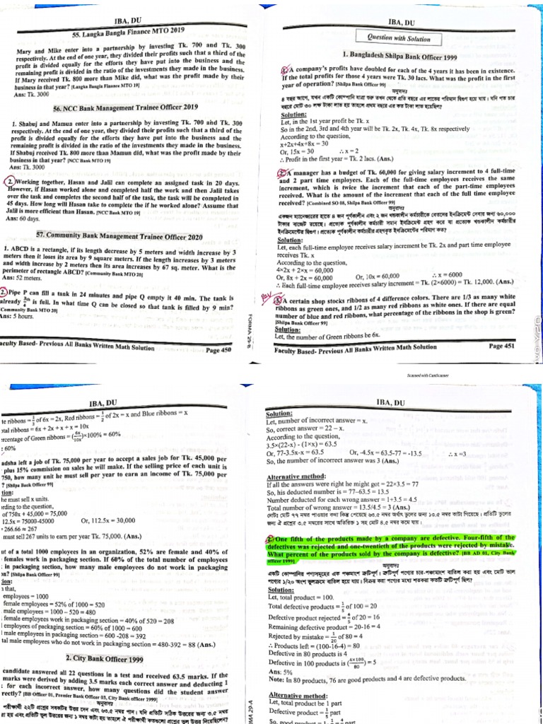 Iba All Written Math 1999-2021 | PDF