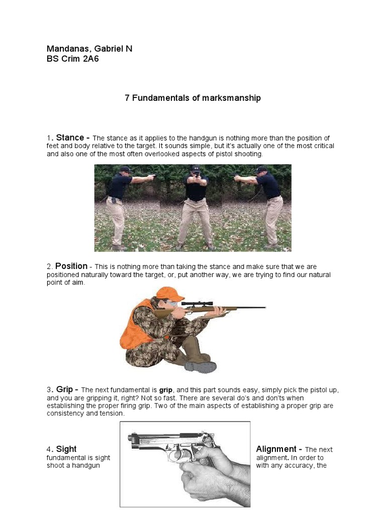 Mandanas. 7 Fundamental of Marksmanship | PDF | Handgun | Trigger ...