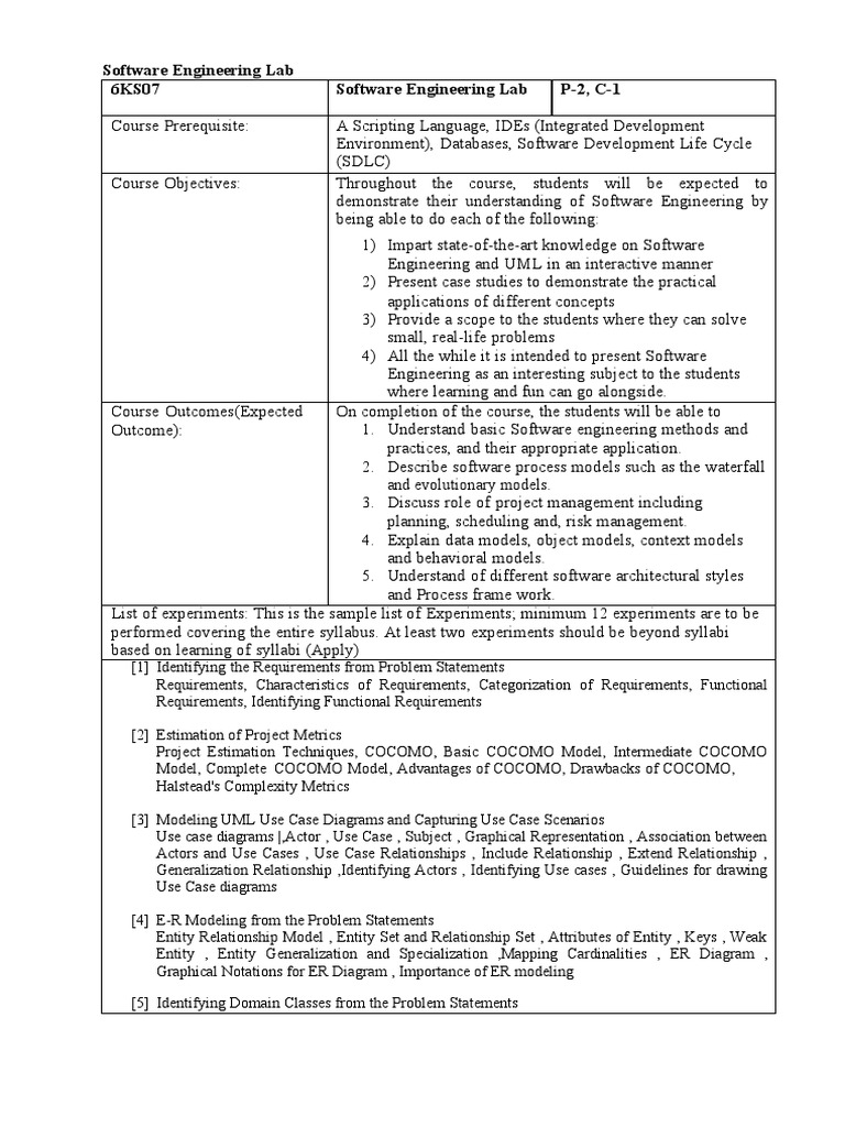 Software Engineering Lab Pract List | PDF | Use Case | Conceptual Model