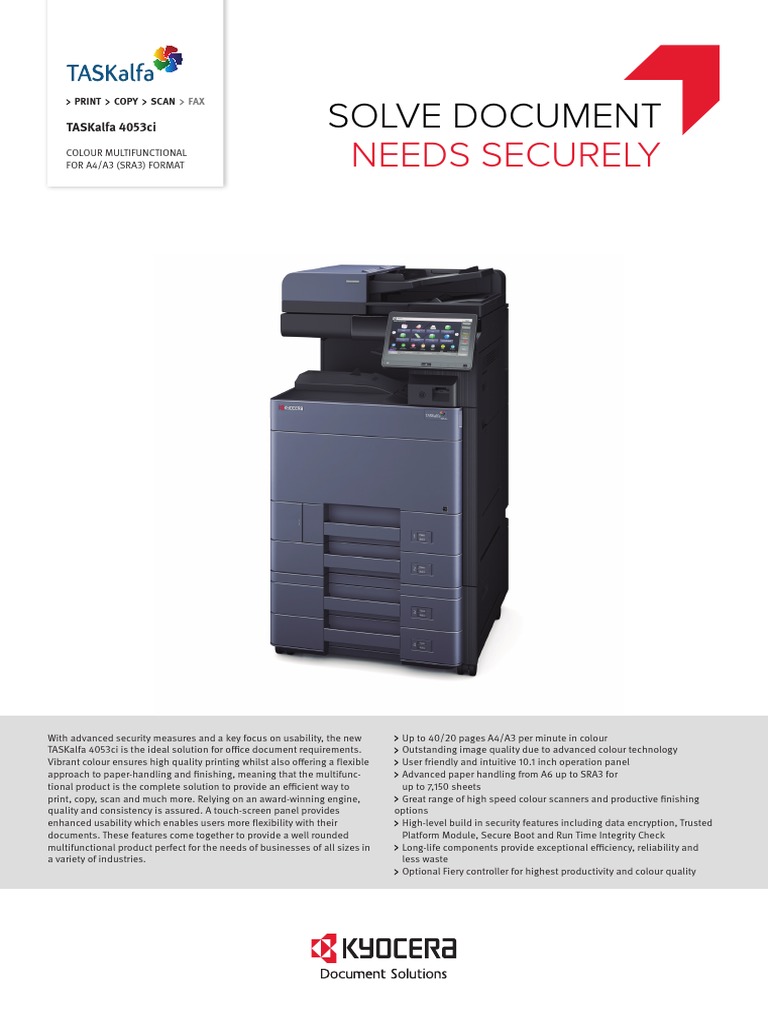 DS TASKalfa 4053ci | PDF | Fax | Image Scanner