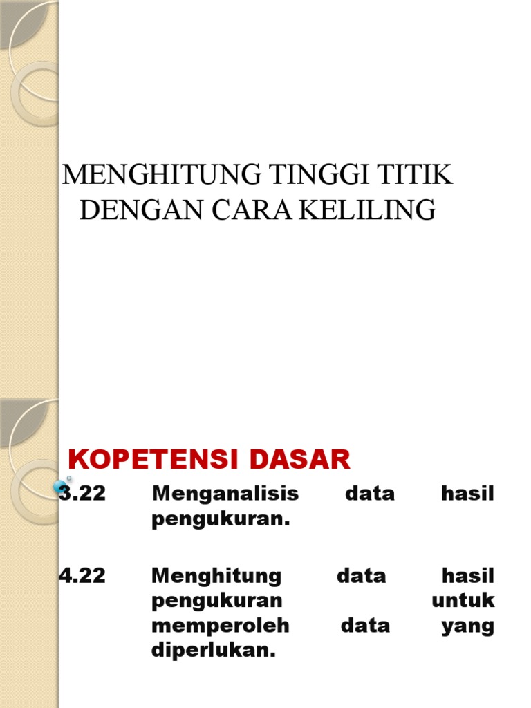 Rumus Menghitung Beda Tinggi Titik | PDF