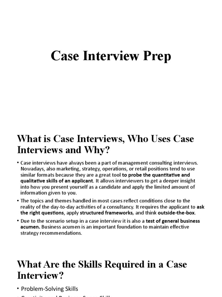 Case Interview Prep | PDF | Interview | Creativity