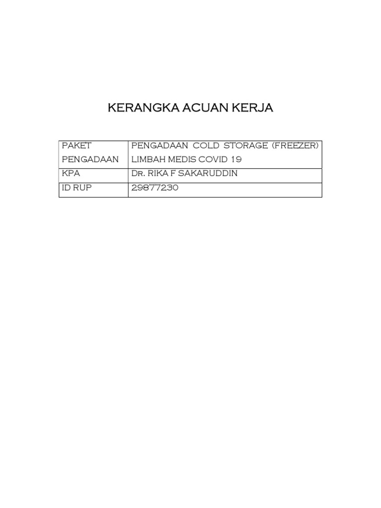 Pengadaan Freezer Limbah Medis COVID-19 | PDF