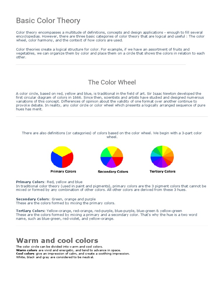 Basic Color Theory | PDF | Electromagnetic Spectrum | Graphic Design