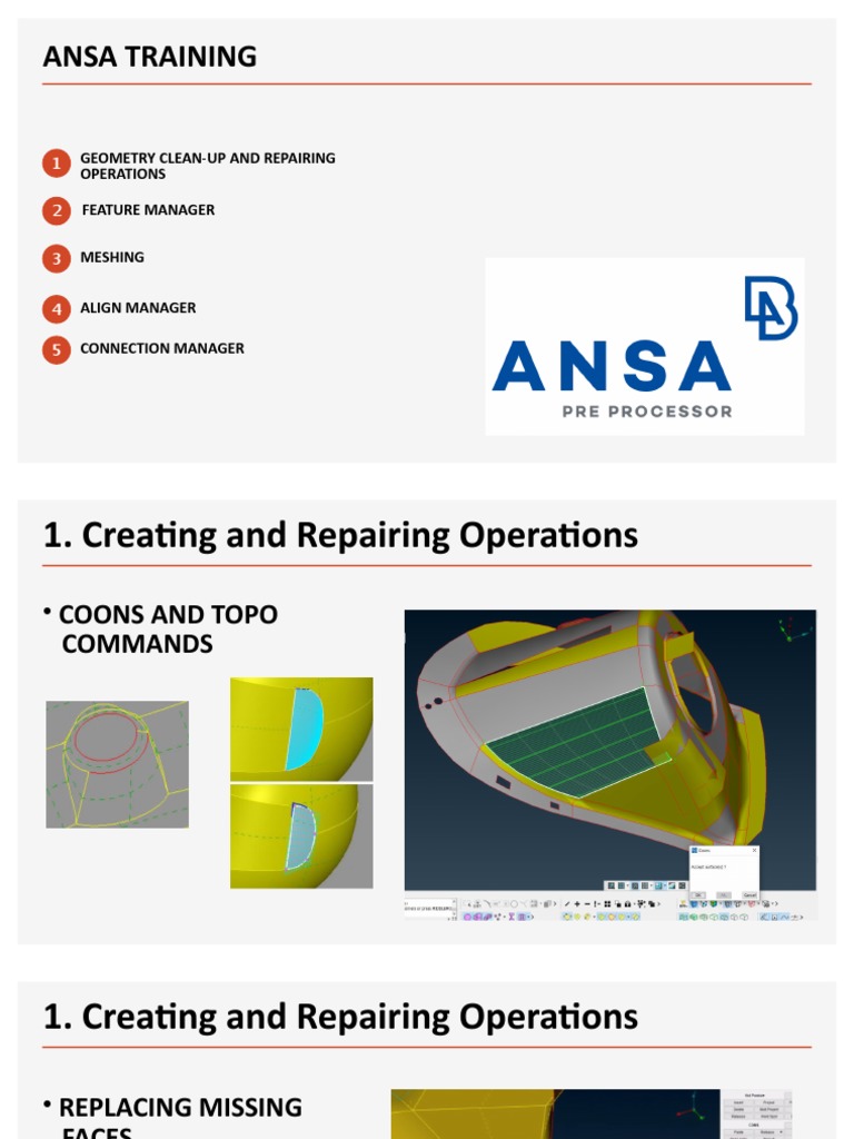Ansa Training: Geometry Clean-Up and Repairing Operations Feature ...