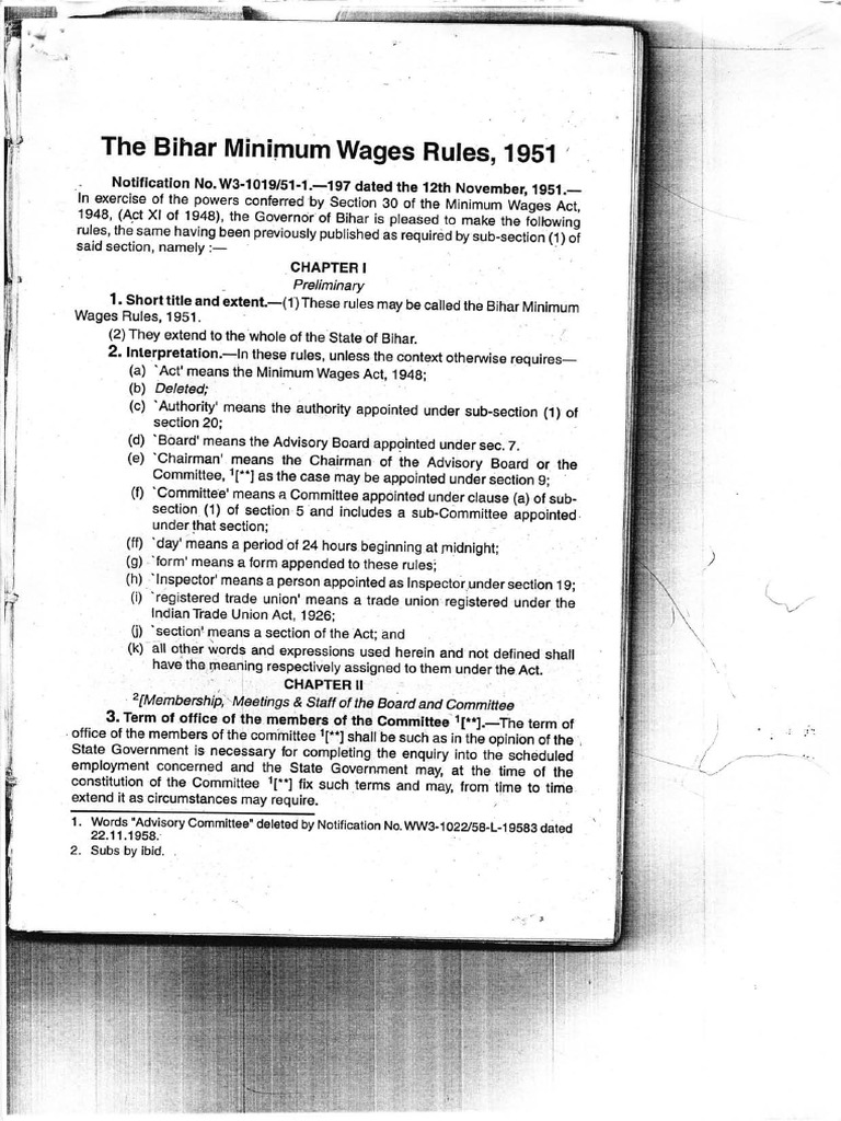 Jharkhand Minimum Wages Rules 1951 | PDF | Employment | Economies
