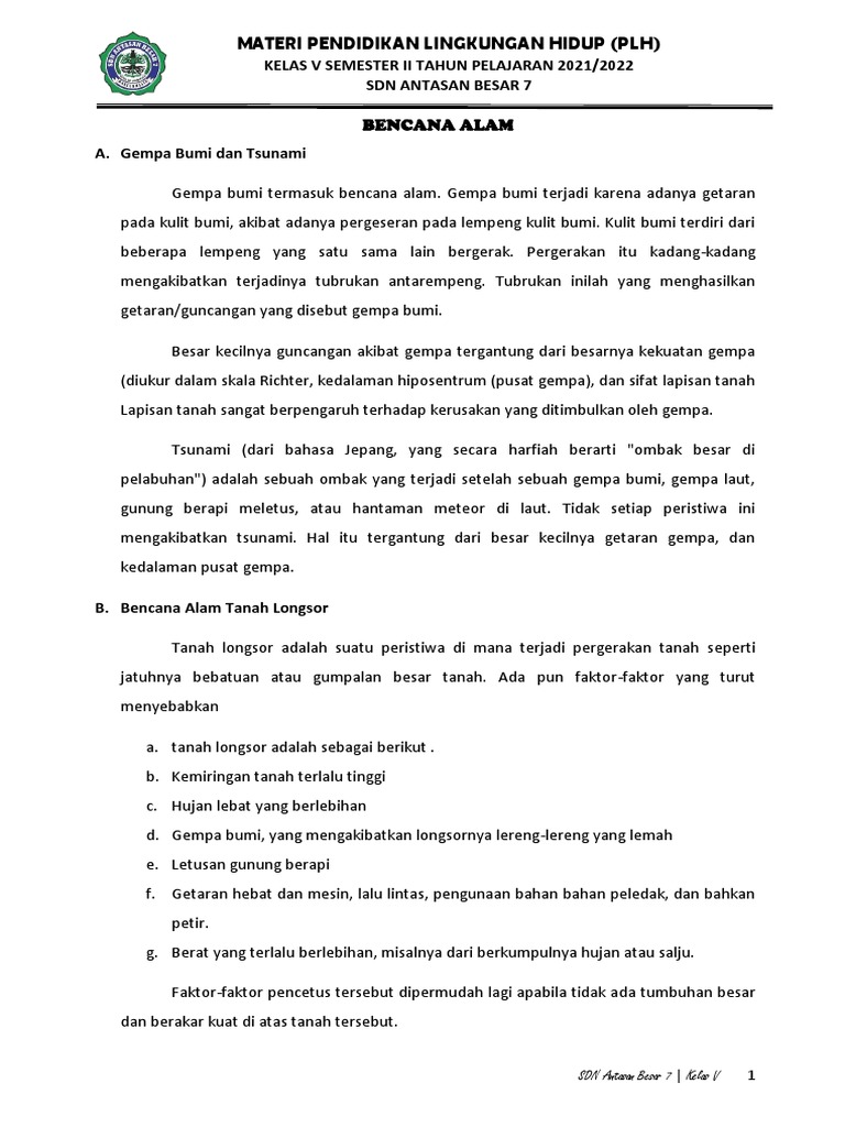 Materi PLH Semester 2 | PDF