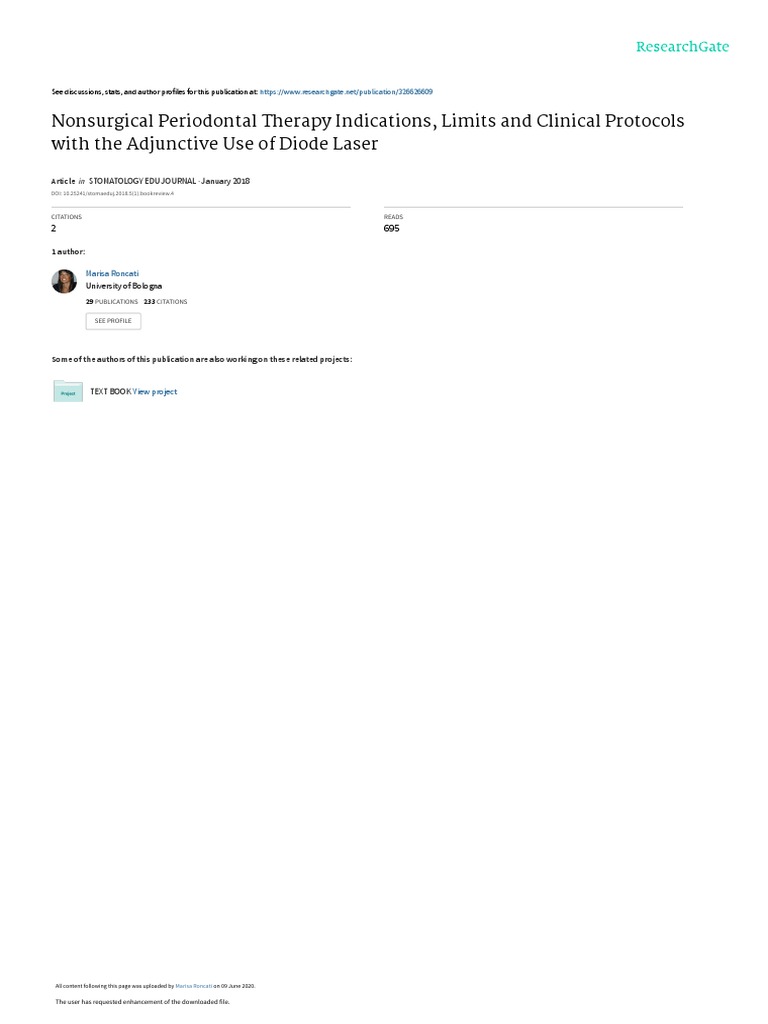 Nonsurgical Periodontal Therapy Indications Limits | PDF ...