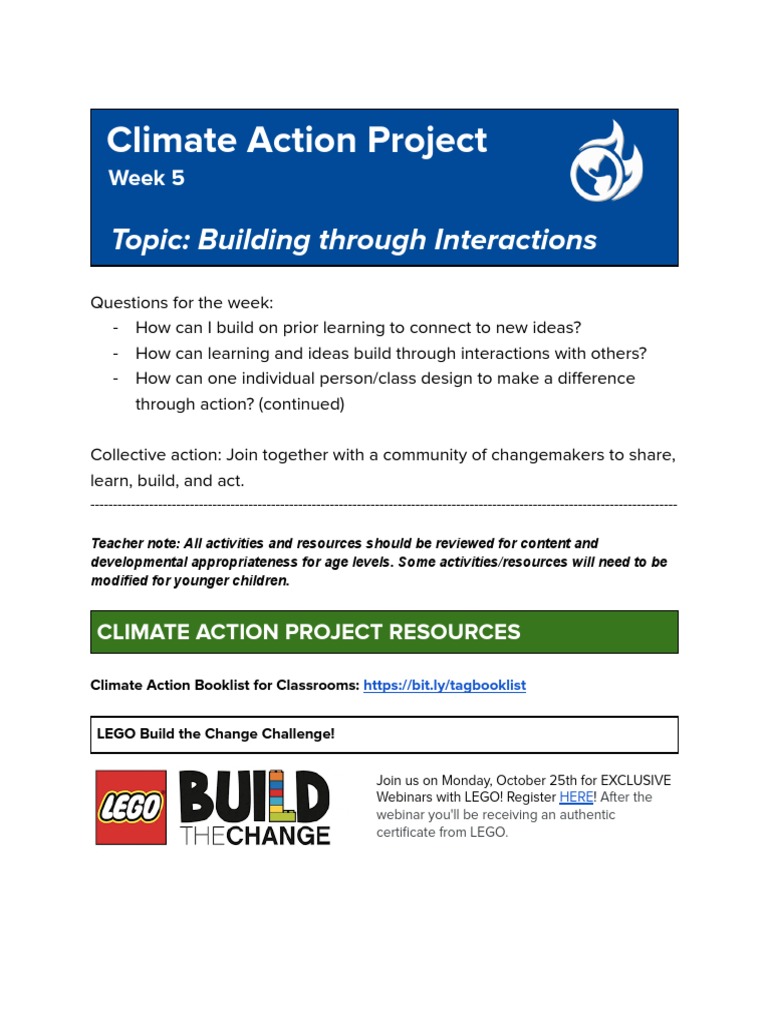 Week 5: Building Climate Action Ideas | PDF | Teachers | Communication