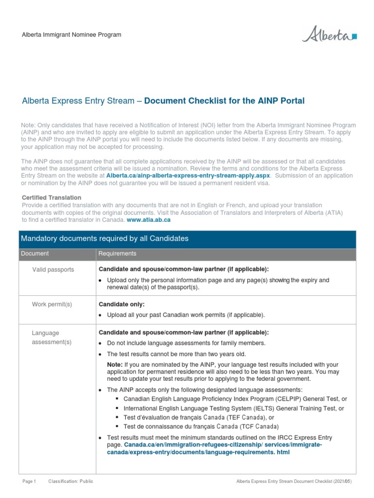 LBR Ainp Express Entry Stream | PDF | Employment | International ...