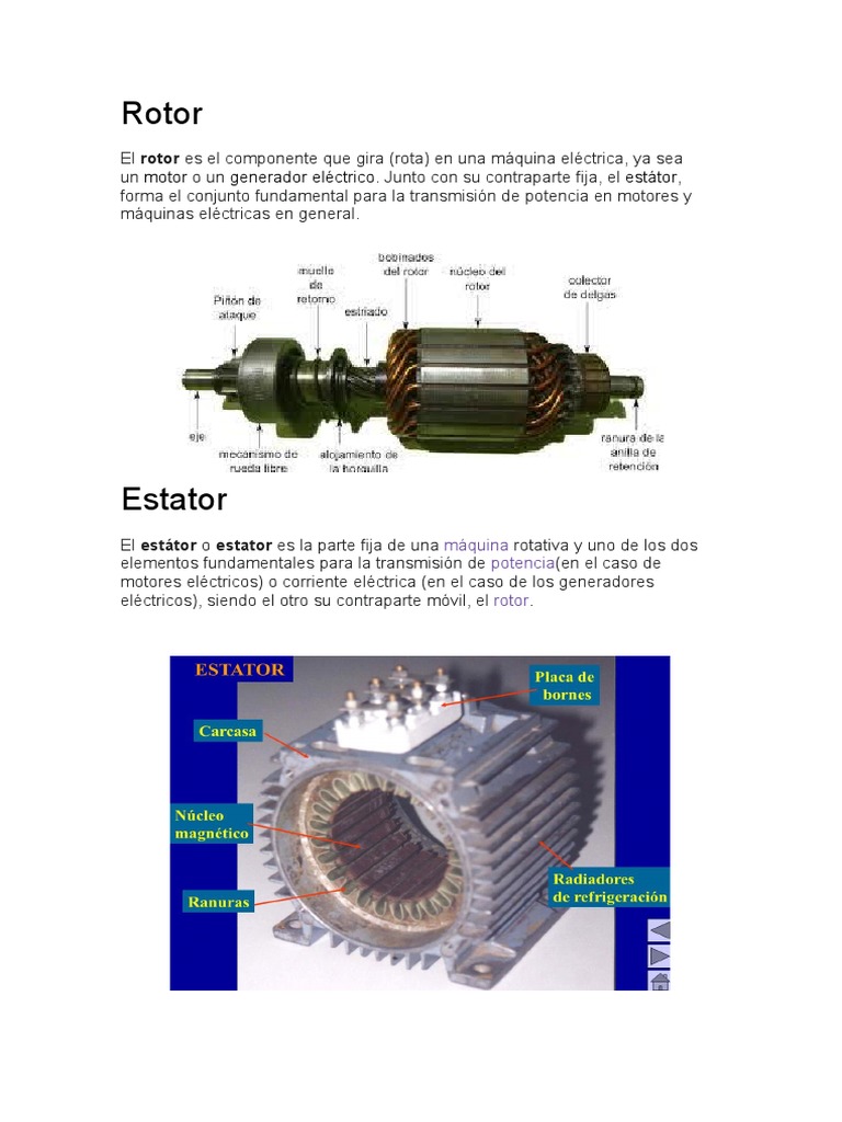 Rotor y Estator en Máquinas Eléctricas | PDF