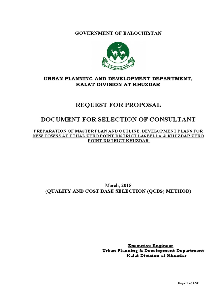 RFP Zero Points Uthal & Khuzdar | PDF | Consultant | Joint Venture