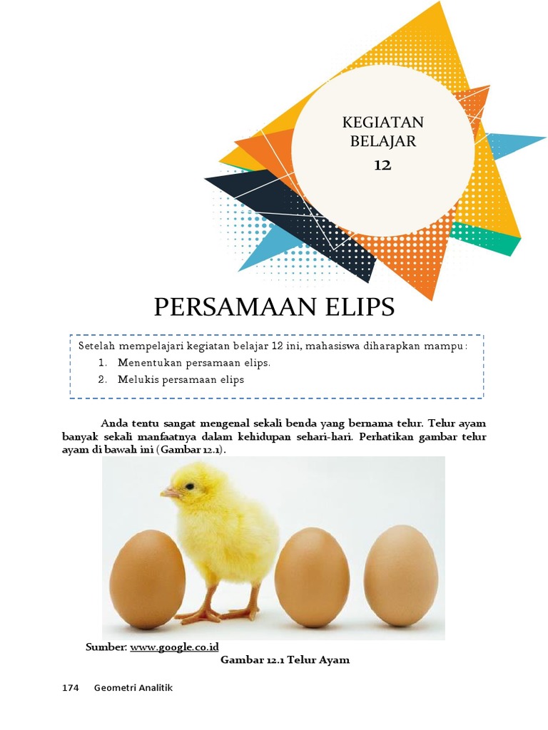 Persamaan dan Unsur Elips dalam Geometri | PDF