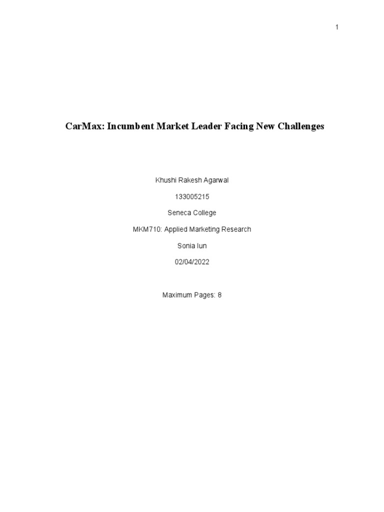 Carmax Case Study | PDF | Communication | Mass Media