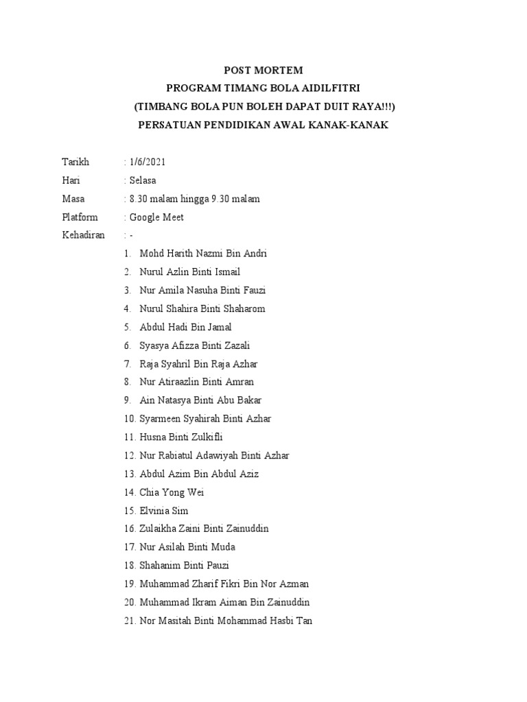 Template Postmortem | PDF