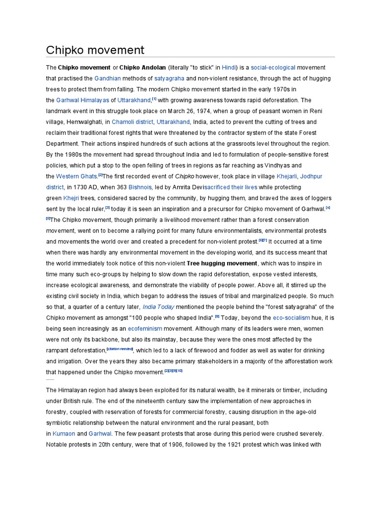 Chipko Movement | PDF | Natural Environment | Land Management