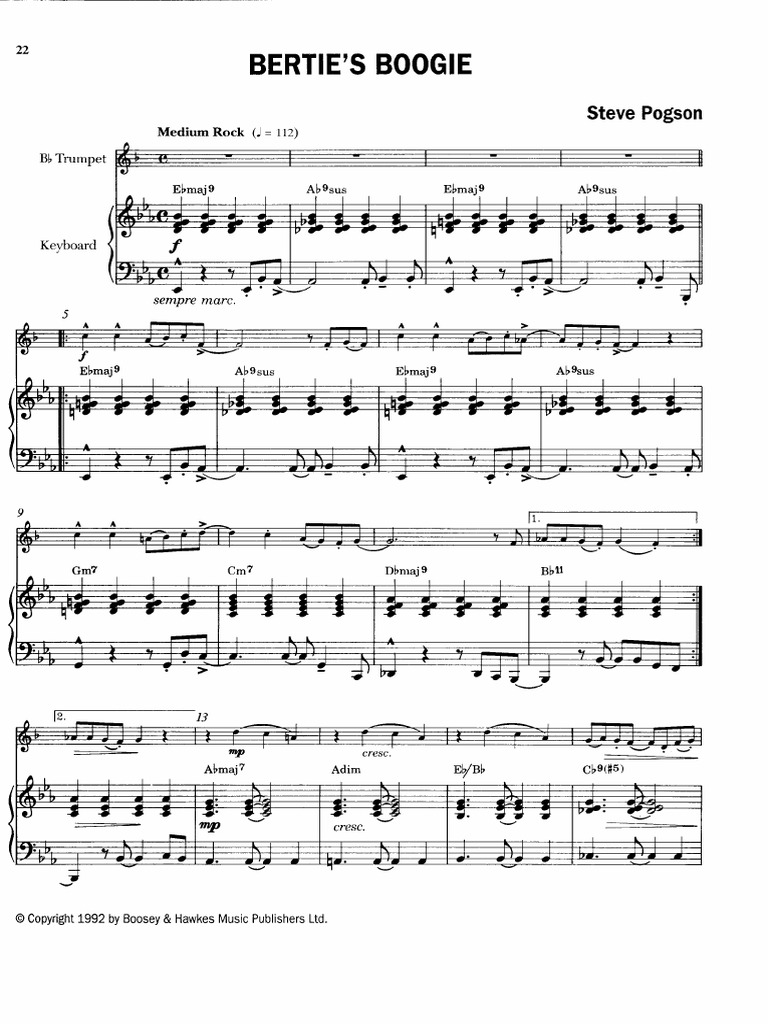 Bertie's Boogie - Steve Pogson - Begeleiding | PDF