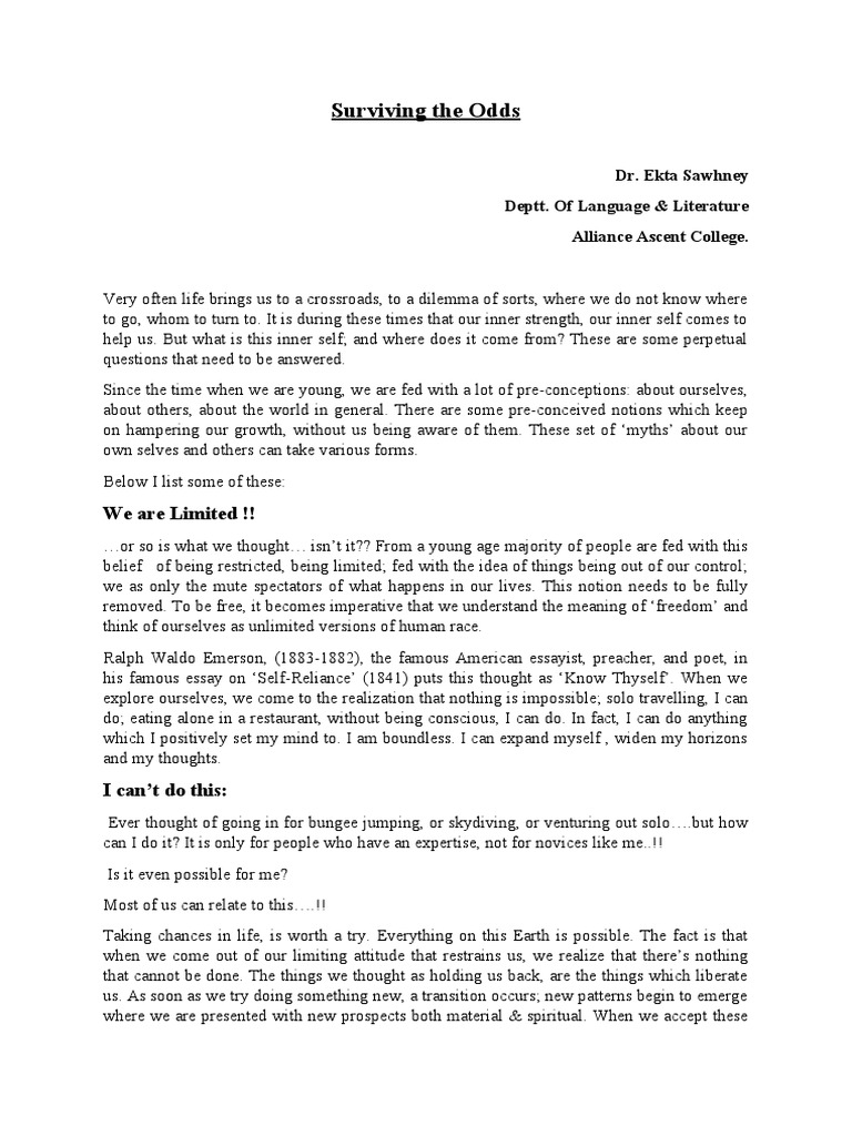 Surviving The Odds | PDF | Cognition | Philosophical Theories