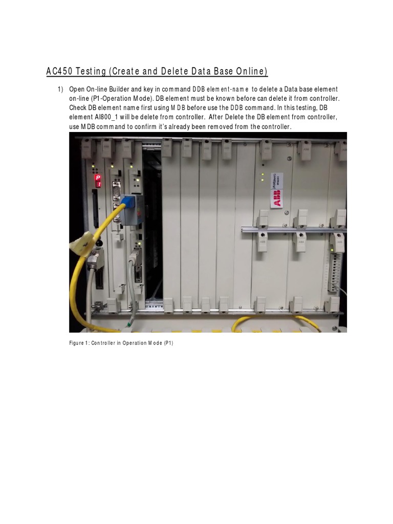 AC450 Testing Create Data Base and Delete Data Base On-Line | PDF ...