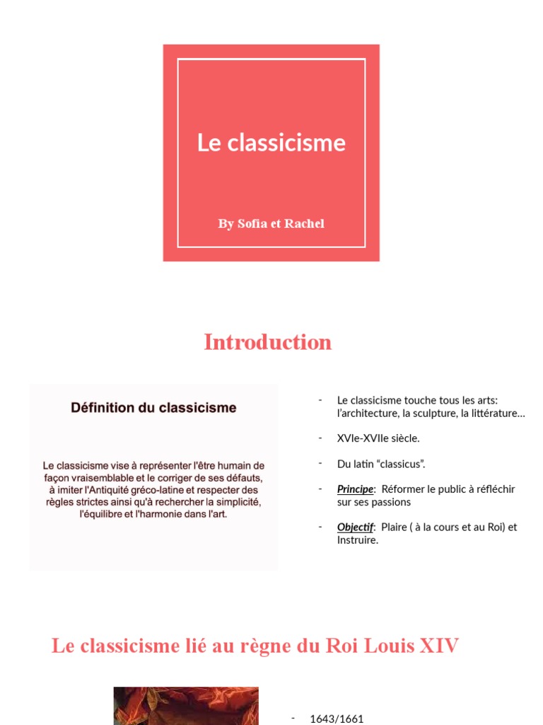 Le Classicisme | PDF | Classicisme | Esthétique