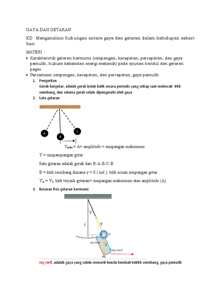 Getaran Harmonis: Konsep dan Rumus | PDF