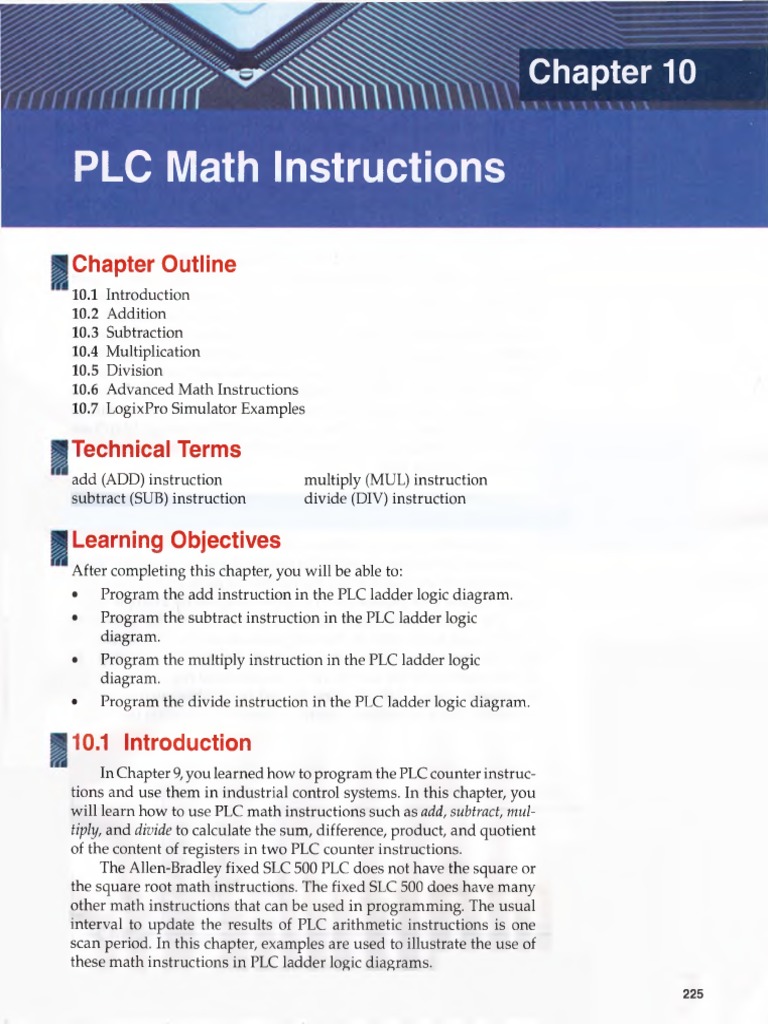 PLC Programming Chapter 10 PLC Math Instructions | PDF | Programmable Logic Controller ...
