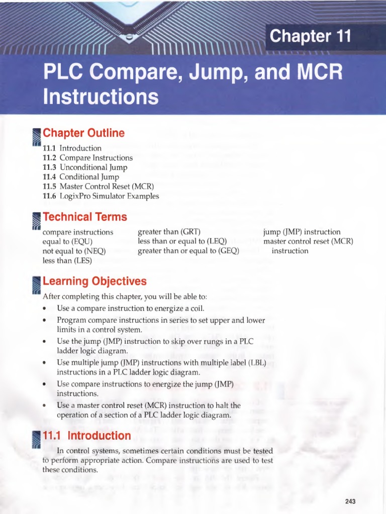 Chapter 11 PLC Compare, Jump, and MCR Instructions | PDF | Programmable ...