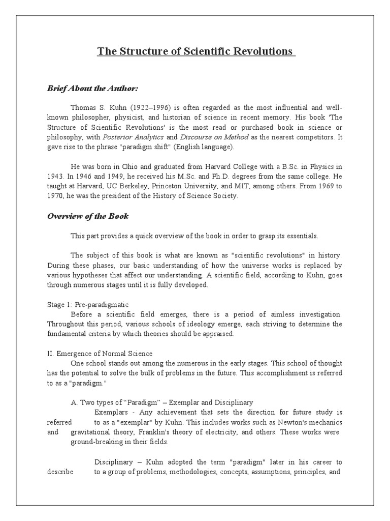 Overview of Kuhn's Scientific Revolutions | PDF | Paradigm | Science
