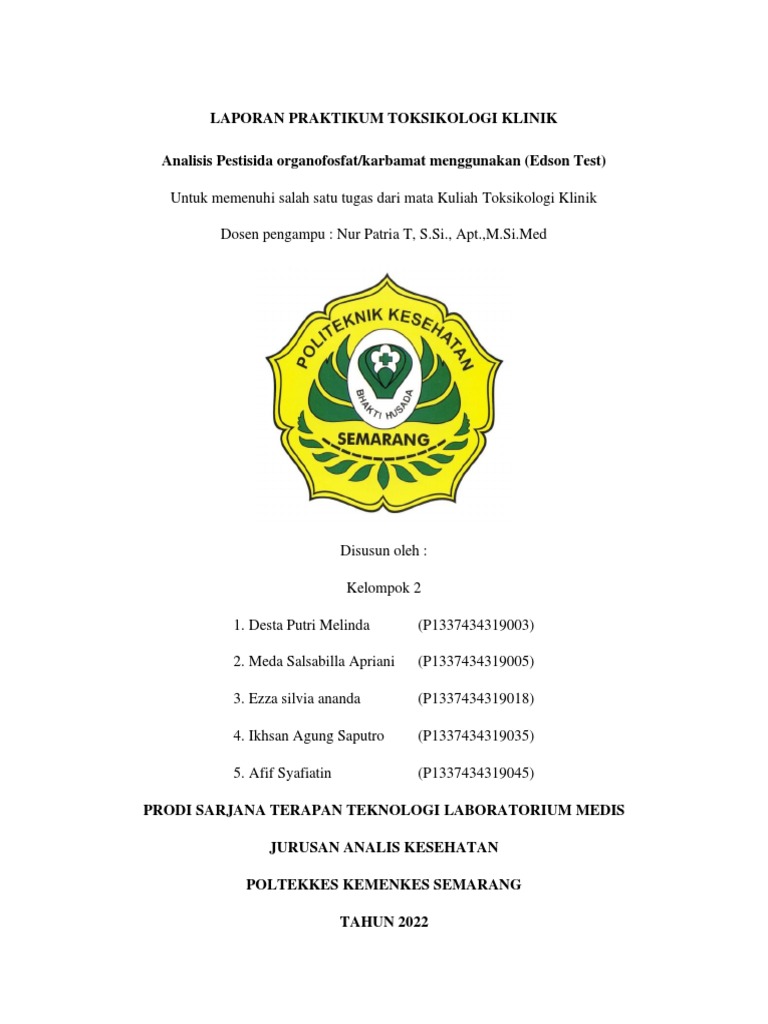 Analisis Keracunan Pestisida Organofosfat | PDF