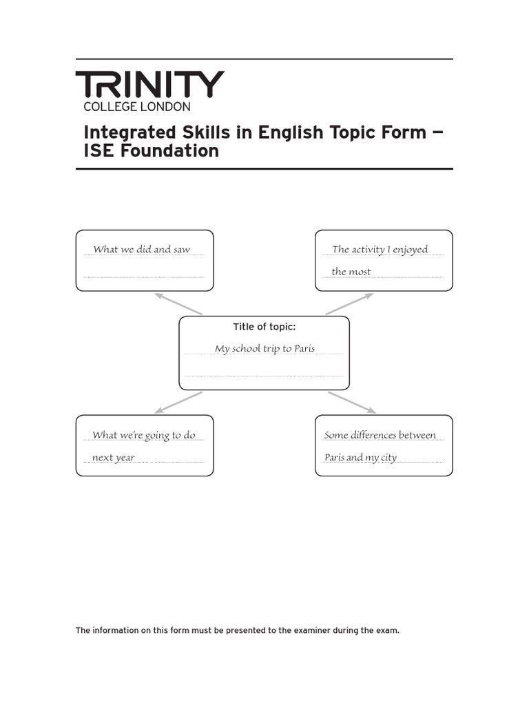 ISE Foundation Topic Form - Filled in | PDF