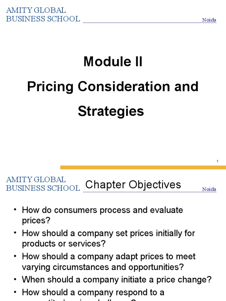 Module 2 - Pricing Consideration and Strategies | PDF | Pricing | Prices