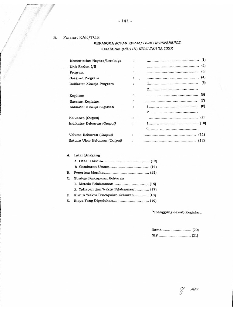 Contoh KAK Dan RAB | PDF