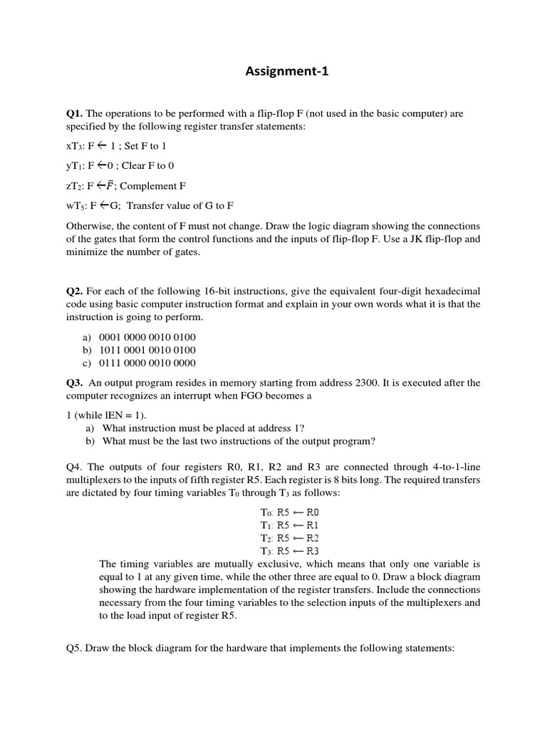 Assignment 1 | Download Free PDF | Electrical Engineering | Computer ...