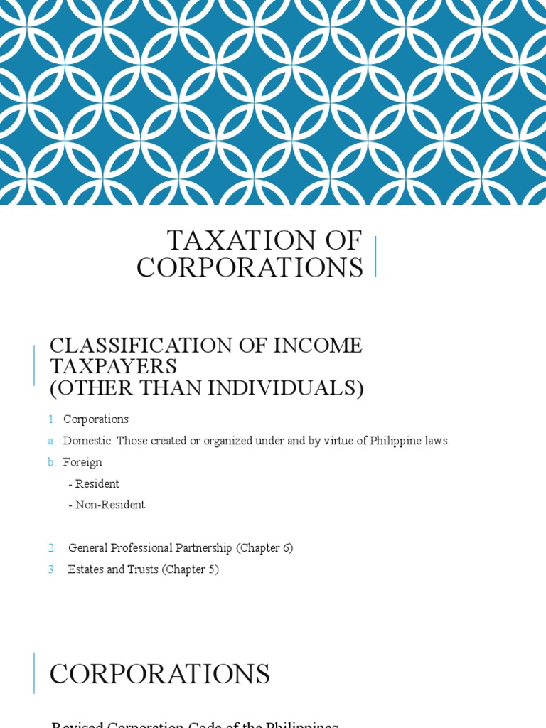 An In-Depth Analysis of Corporate Taxation and Classification of ...